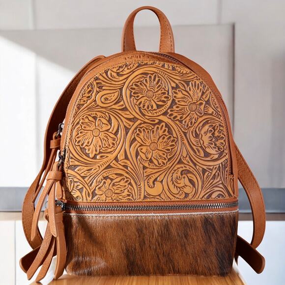 Montana West | Bags | Trinity Ranch Light Brown Tooled Cowhide ...